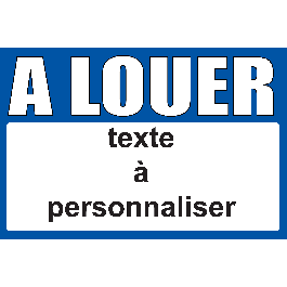 Panneau à louer 40 x 60 cm Bleu à personnaliser - panneaux à louer ...