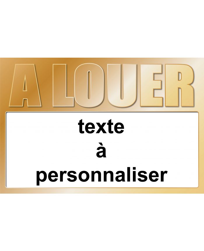 Panneau à louer 120 x 80 cm Or à personnaliser - panneaux à louer ...