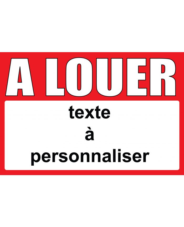 Panneau à louer 120 x 80 cm Rouge à personnaliser - panneaux à louer ...