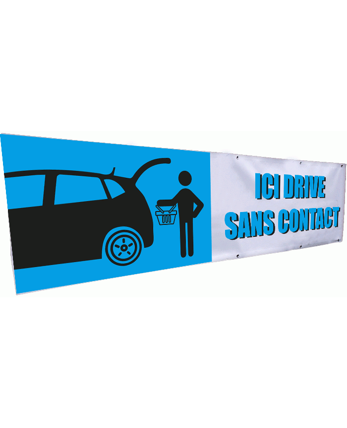 Banderole drive sans contact 3 x 0.8 m - Banderoles Coronavirus : Promociel