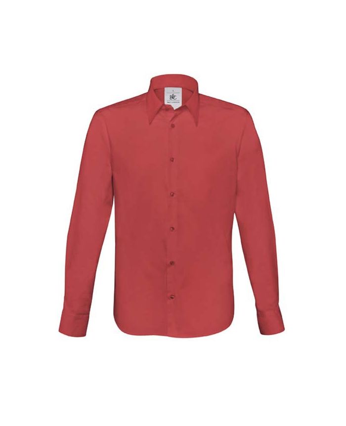 Chemise Homme B&C London rouge chemises : Promociel