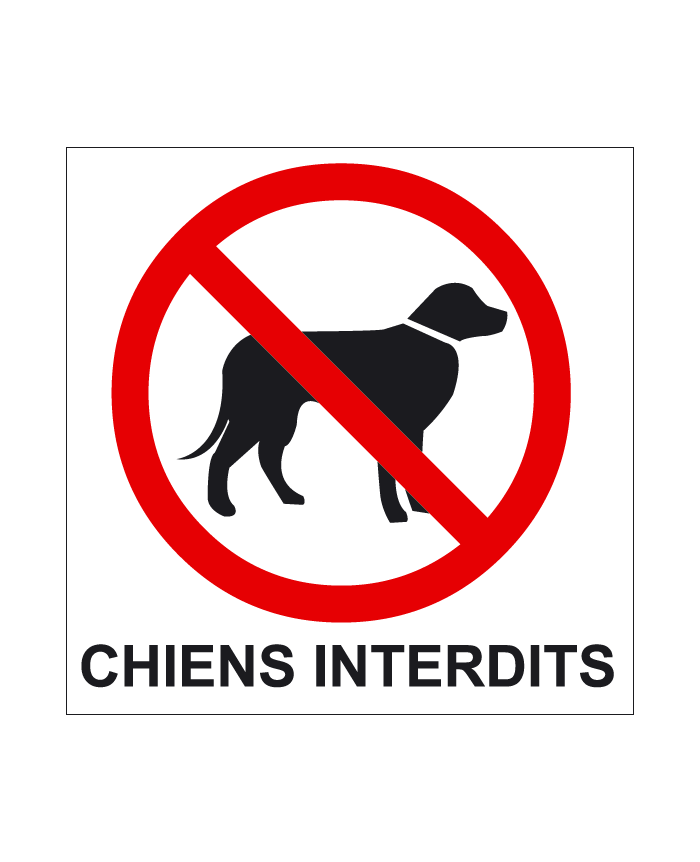 Panneau chiens interdits PVC - panneaux d'interdiction : Promociel