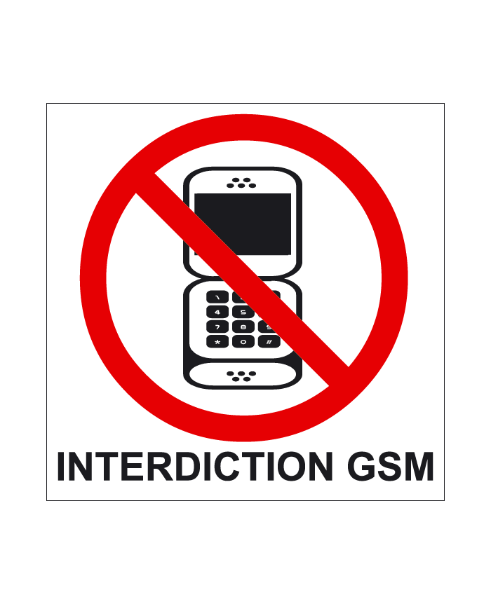 Panneau interdiction GSM alu - panneaux d'interdiction : Promociel