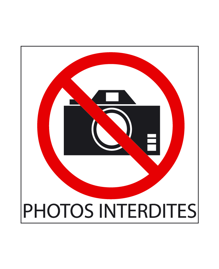 Autocollant photos interdites 2 - autocollants d'interdiction : Promociel
