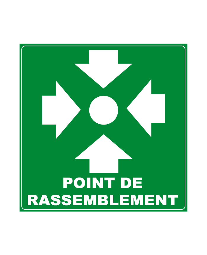 Panneau point de rassemblement alu - panneaux d'évacuation secours ...